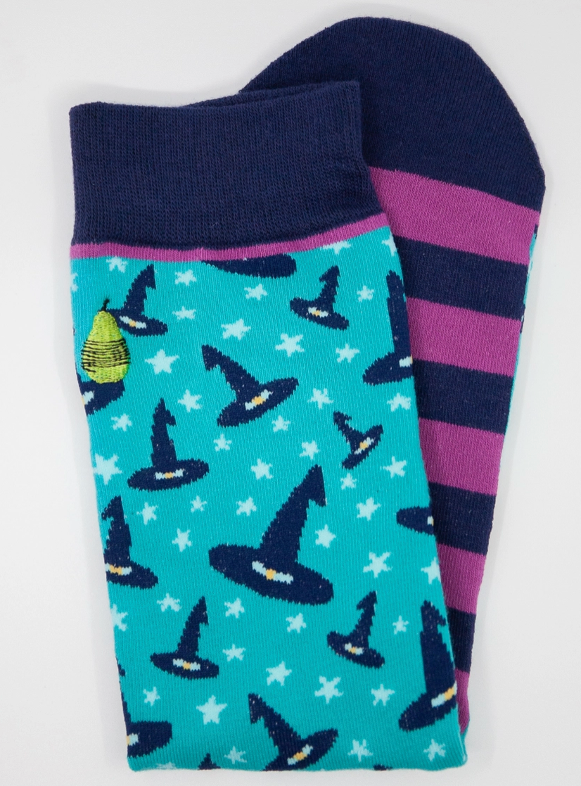 Women's Halloween Socks - Witches Hat Magic and Stripes – Life is Socks