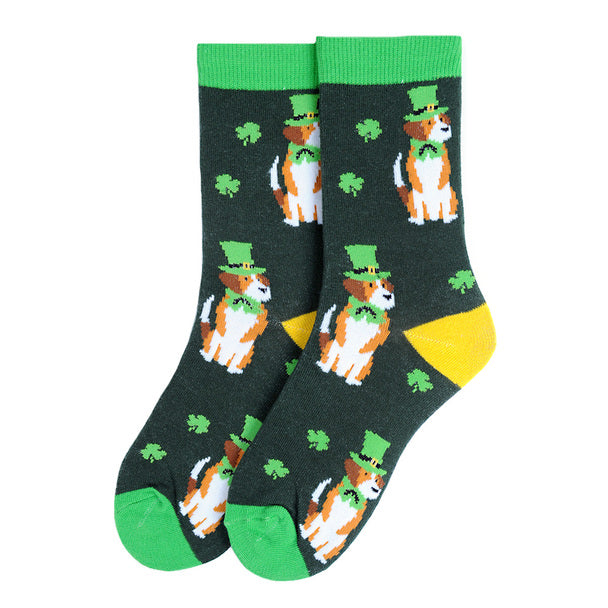 Women's St. Patrick's Day Clover Dog Sock – Life is Socks